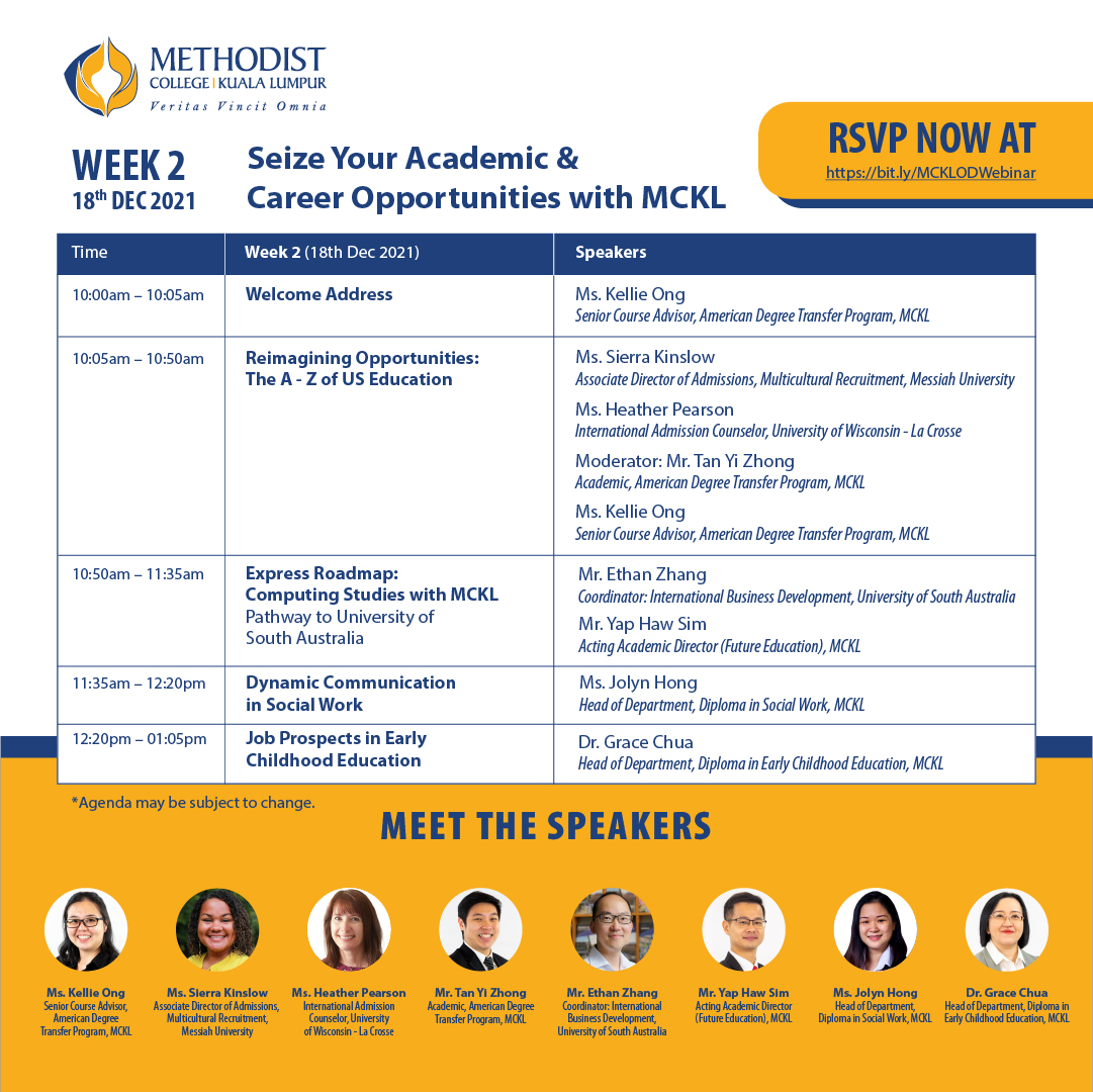 3-4, 10-11, 17-18 Dec 2021 | MCKL Open Day - MCKL College (Penang ...