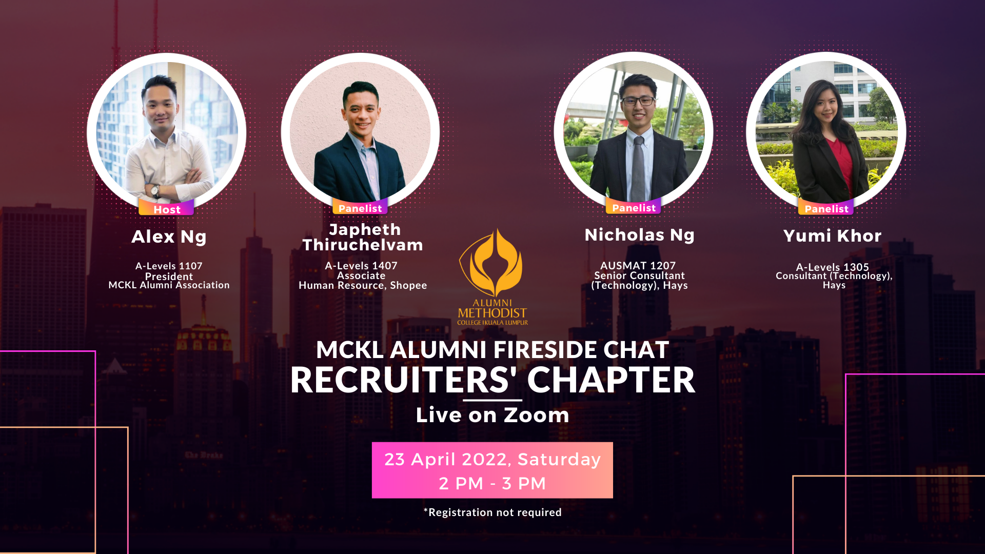 23 April 2022 | MCKL Alumni Fireside Chat - MCKL College (Penang, Pykett Campus)