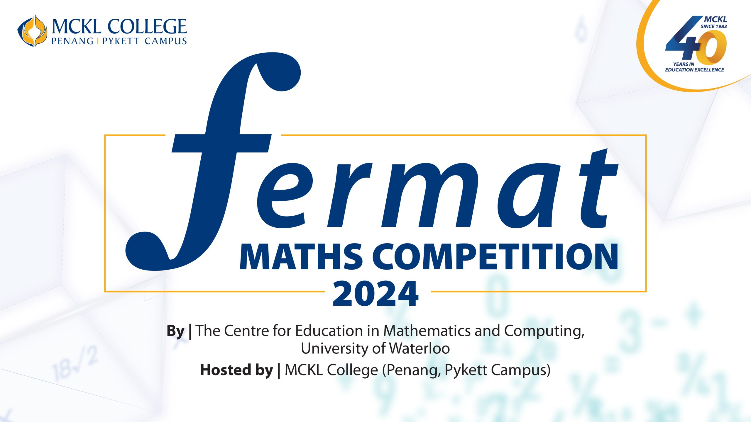 24 February 2024 | Fermat Maths Competition 2024 - MCKL College (Penang ...